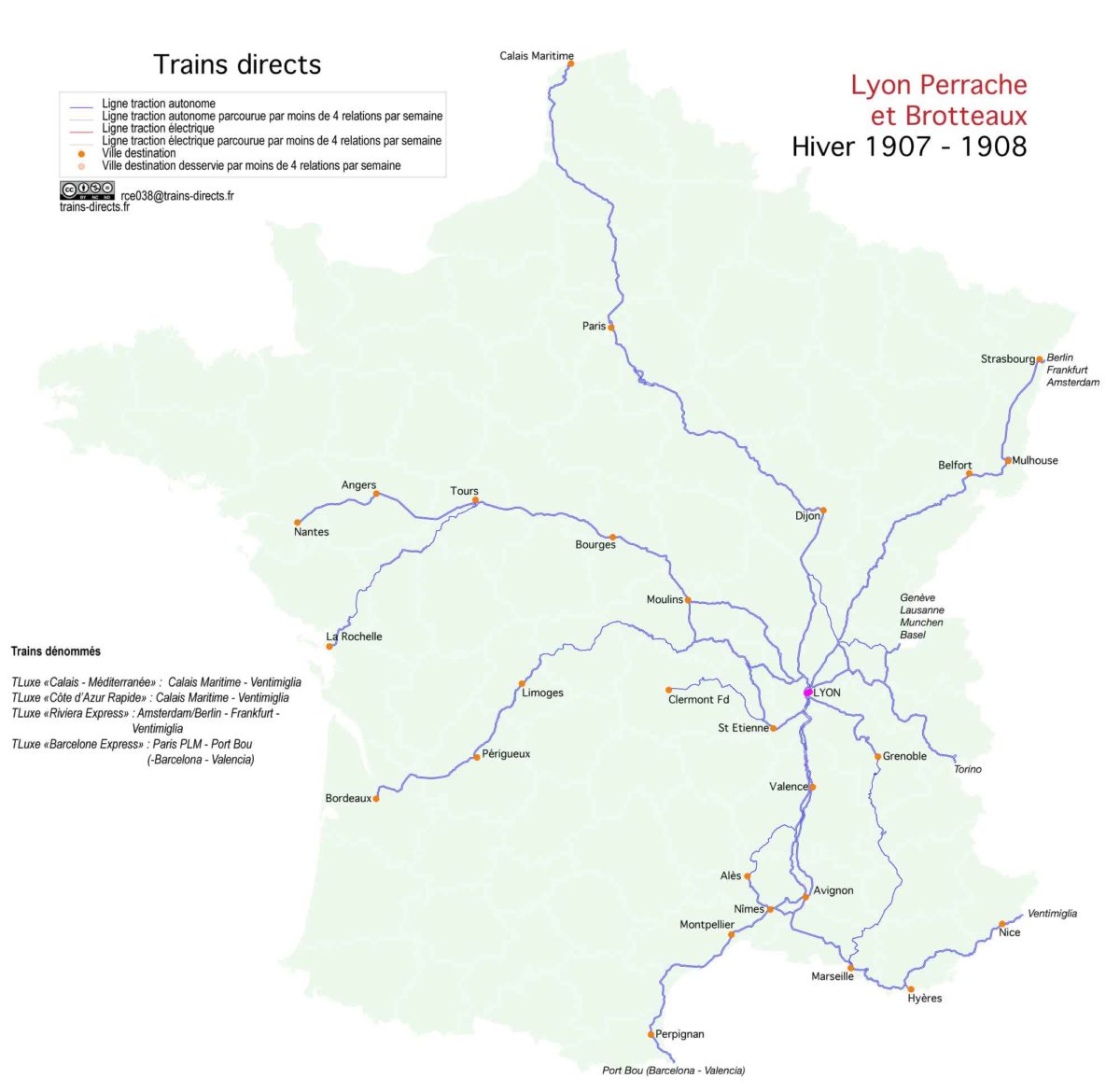 Trains directs au départ de Lyon, consultez l'étude et les cartes