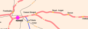 Carte des trains directs au départ de Rennes en 2020